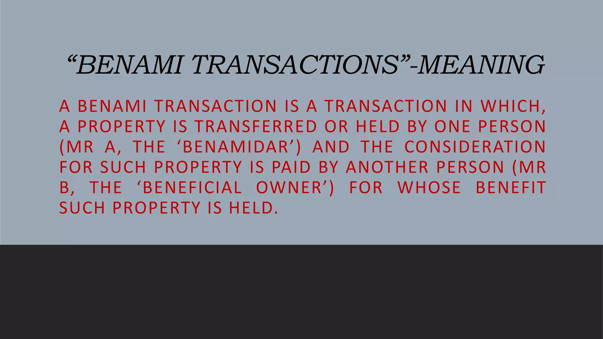 Benami transactions | PPTX