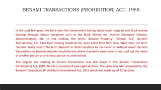 Benami transactions | PPTX