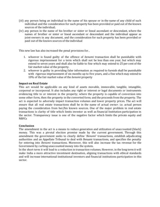 Benami transactions amendment act, 2016 | DOCX