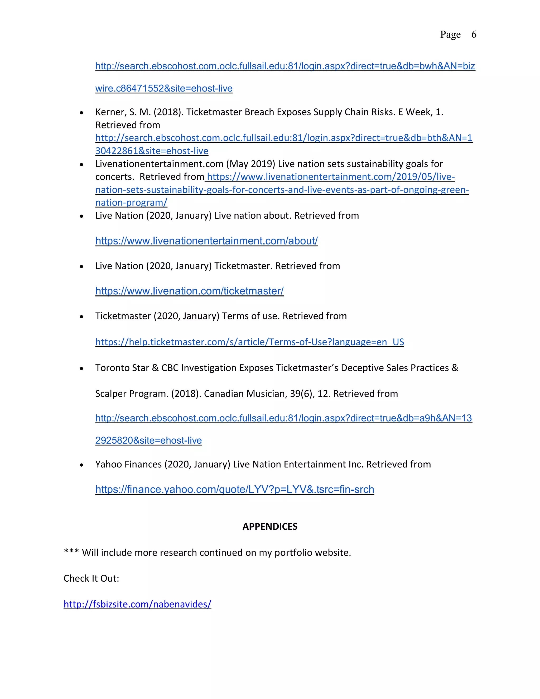 Market Analysis on TicketMaster | PDF