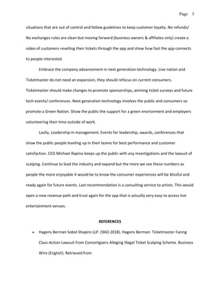 Market Analysis on TicketMaster | PDF