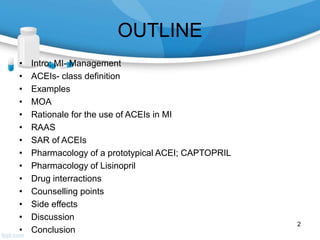 ANGIOTENSIN CONVERTING ENZYME NHIBITORS IN THE MANAGEMENT OF MYOCARDIAL ...