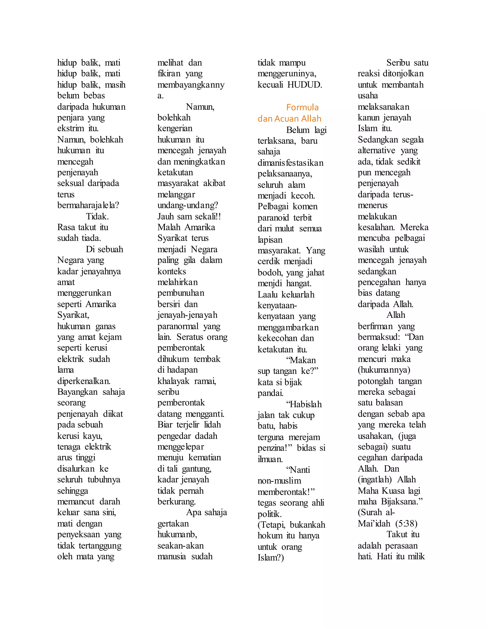 Bencana kehilangan rasa takut- Solusi | PDF