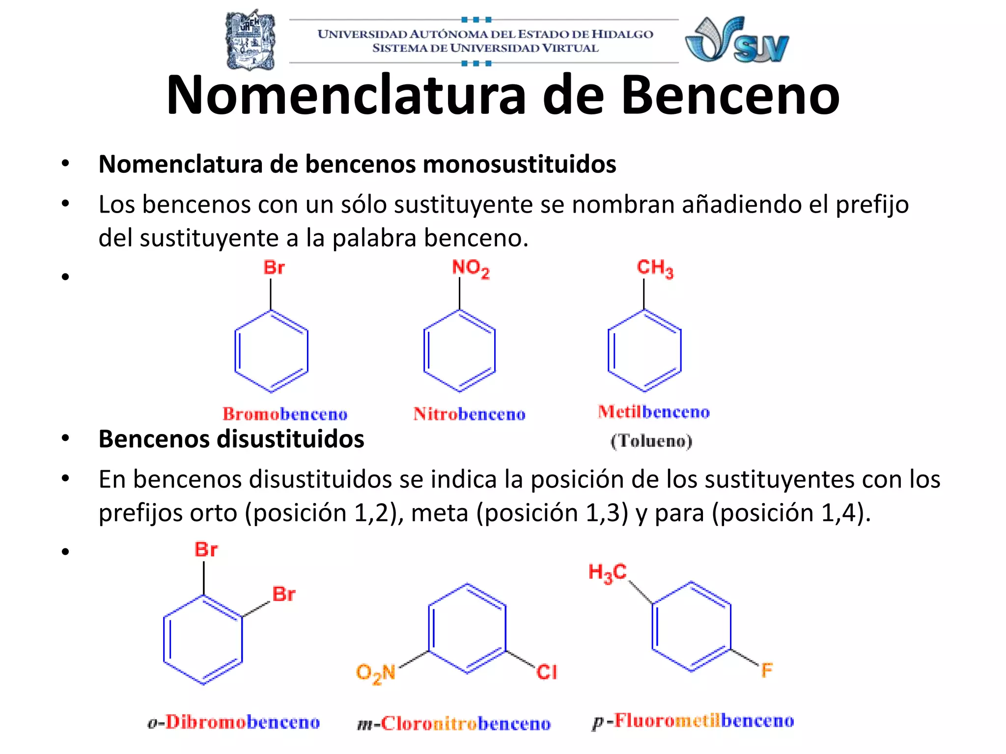 Benceno Nomenclatura Prop Usos Reacciones 1 Ppsx