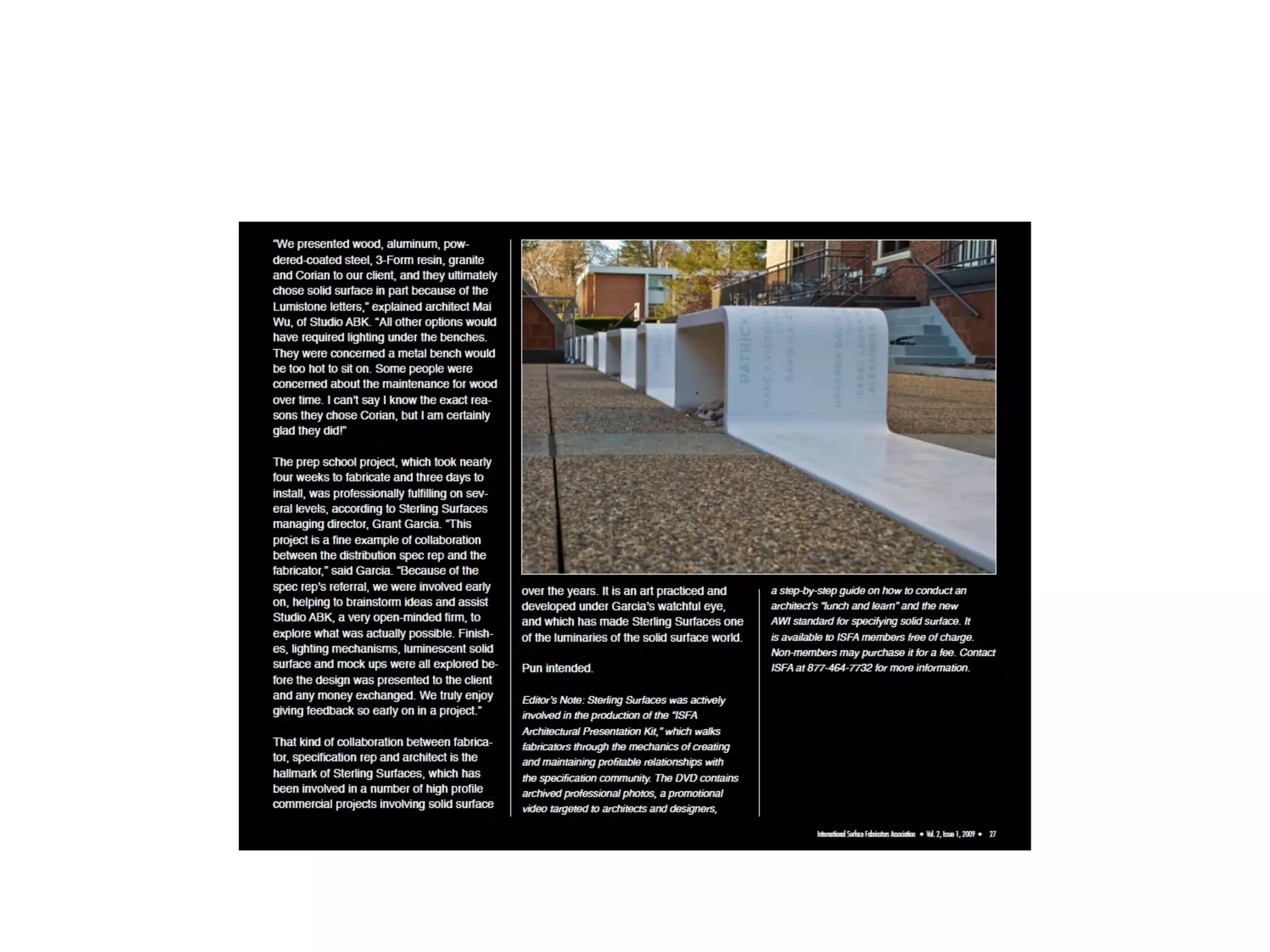 Corian benches | PPT