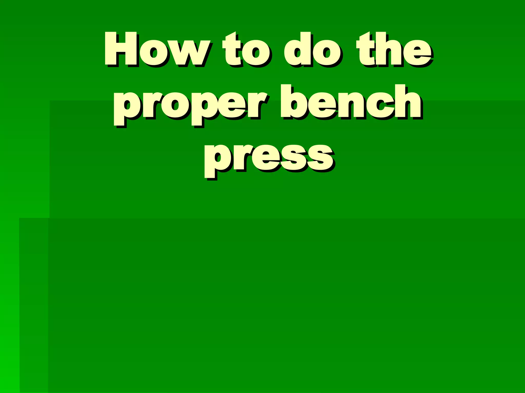 Bench Press | PPT