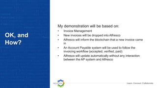 Alfresco & Blockchain | PPTX | Databases | Computer Software and Applications