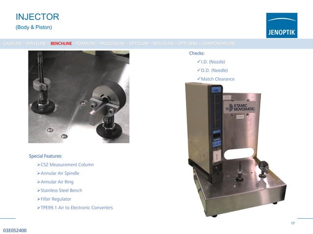 Benchline. Dimensional Metrology Gages for Production Line by Jenoptik ...