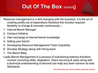 Bench management arunesh chand mankotia | PPTX