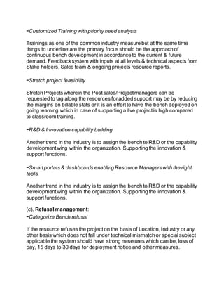 Bench management - arunesh chand mankotia | DOCX