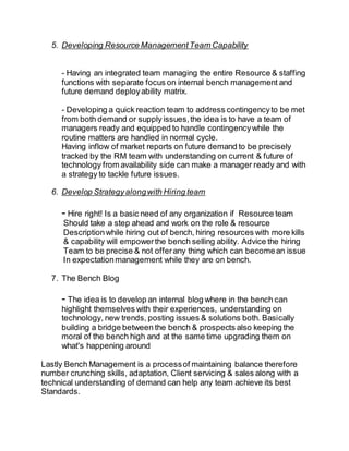 Bench management - arunesh chand mankotia | DOCX