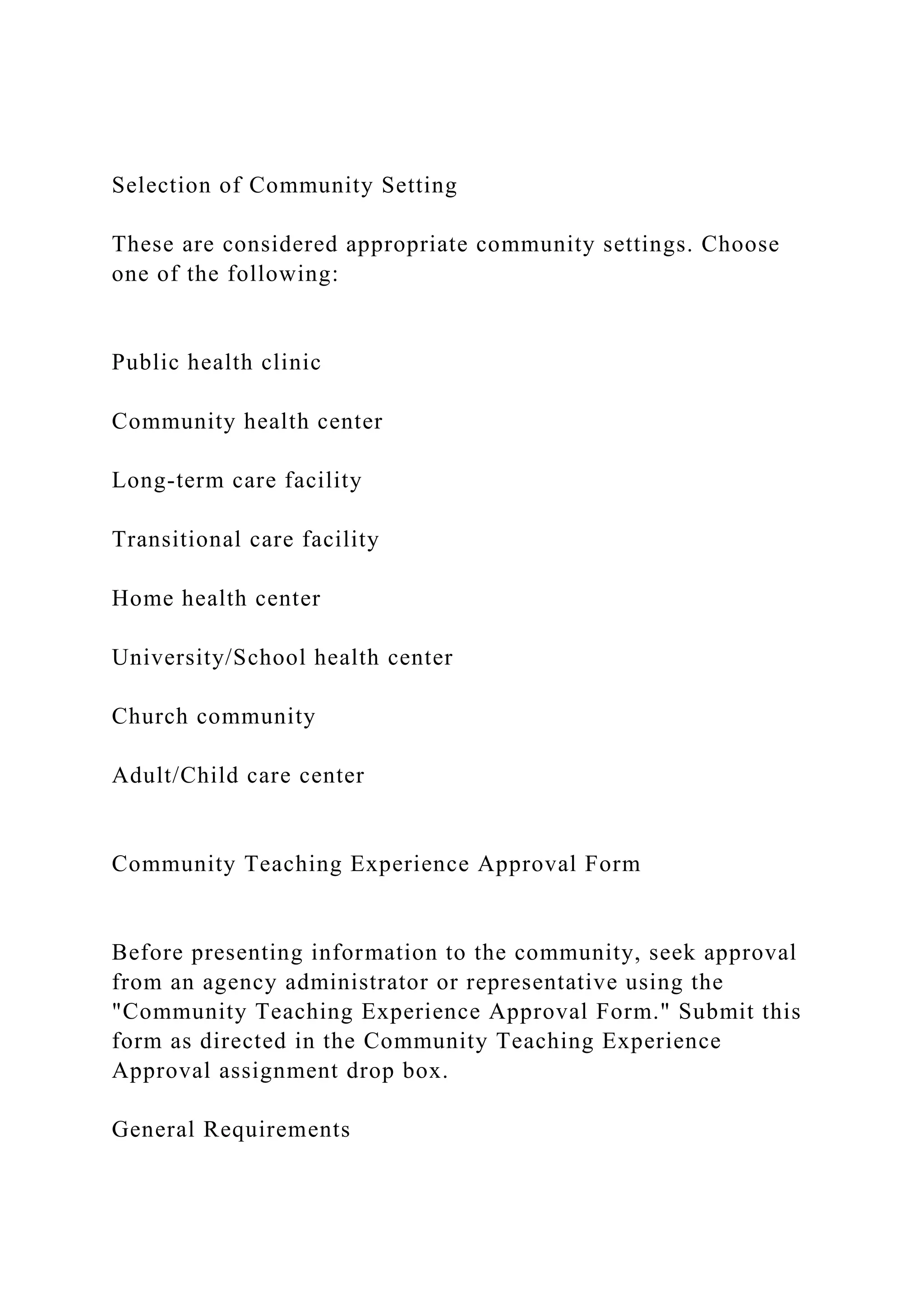 Benchmark - Community Teaching Plan Community Presentation The .docx