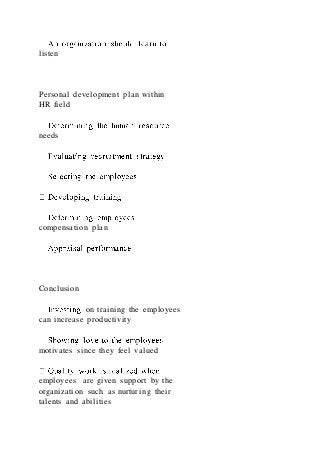 Benchmark- Organization and Personal HR Development PlanChar | DOCX
