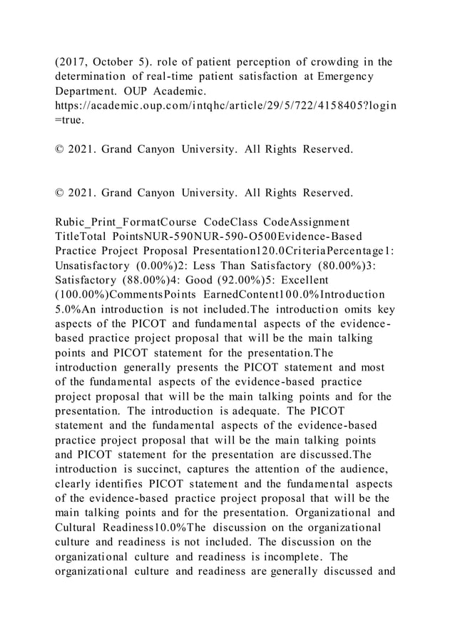 BENCHMARK 1Evidence-Based Practice Project PICOT | DOCX