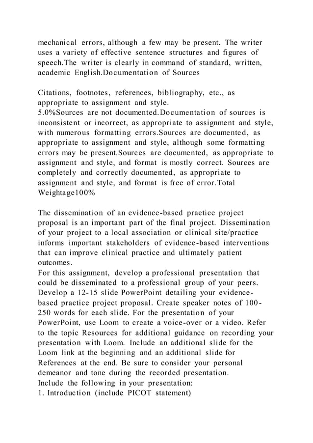 BENCHMARK 1Evidence-Based Practice Project PICOT | DOCX