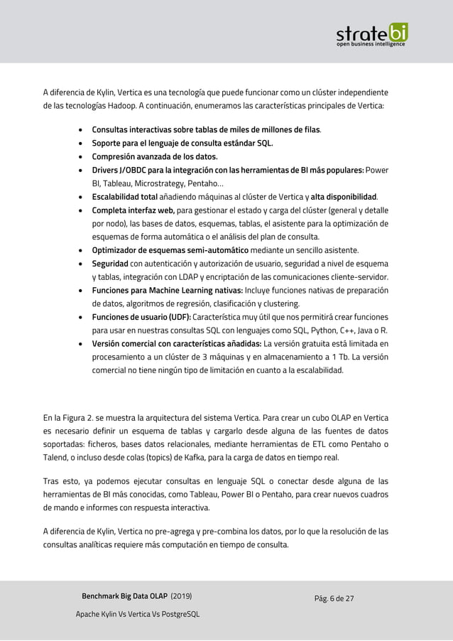 Benchmark Big Data Analytics (español) | PDF