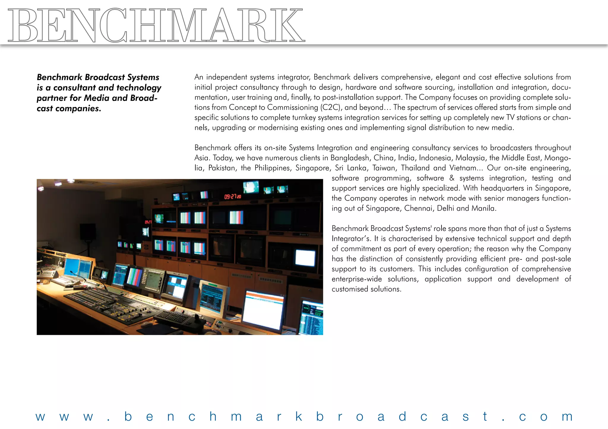 Benchmark Broadcast Corporate Profile | PPT