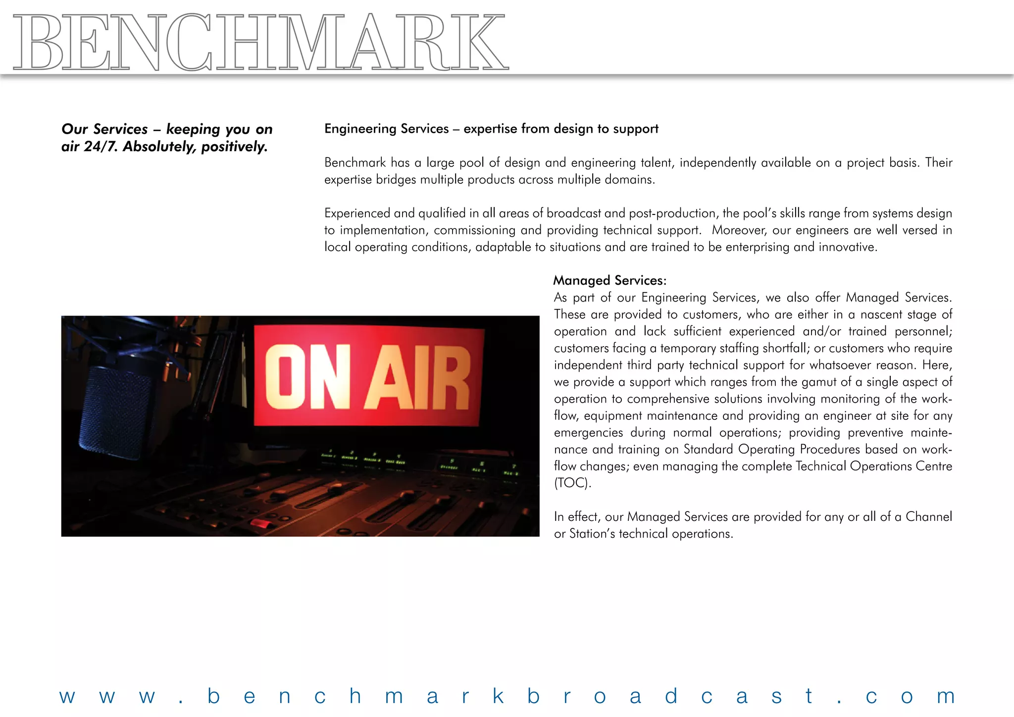 Benchmark Broadcast Corporate Profile | PPT