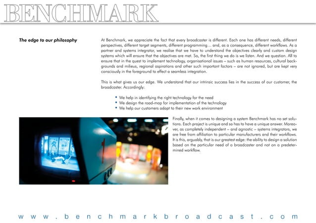 Benchmark Broadcast Corporate Profile | PPT