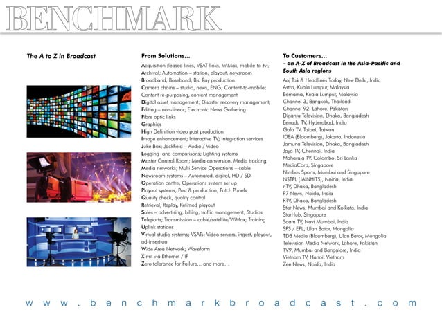 Benchmark Broadcast Corporate Profile | PPT