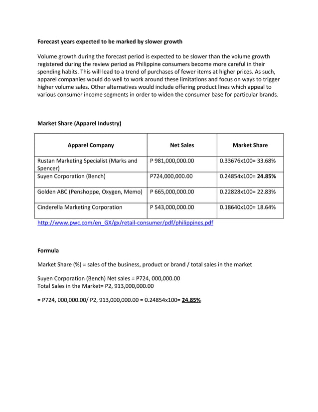 Bench market share | DOC