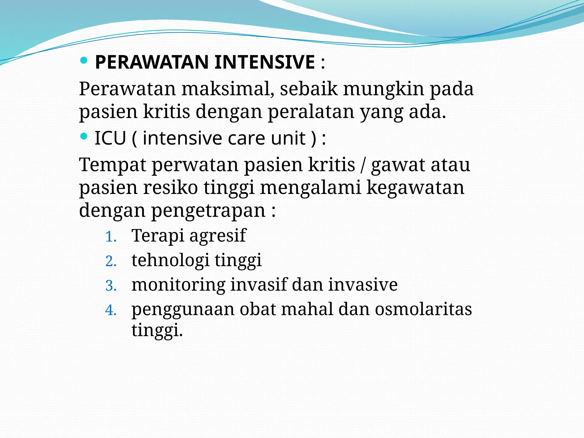 Benchmark magang ruang intensif care unit | PPTX