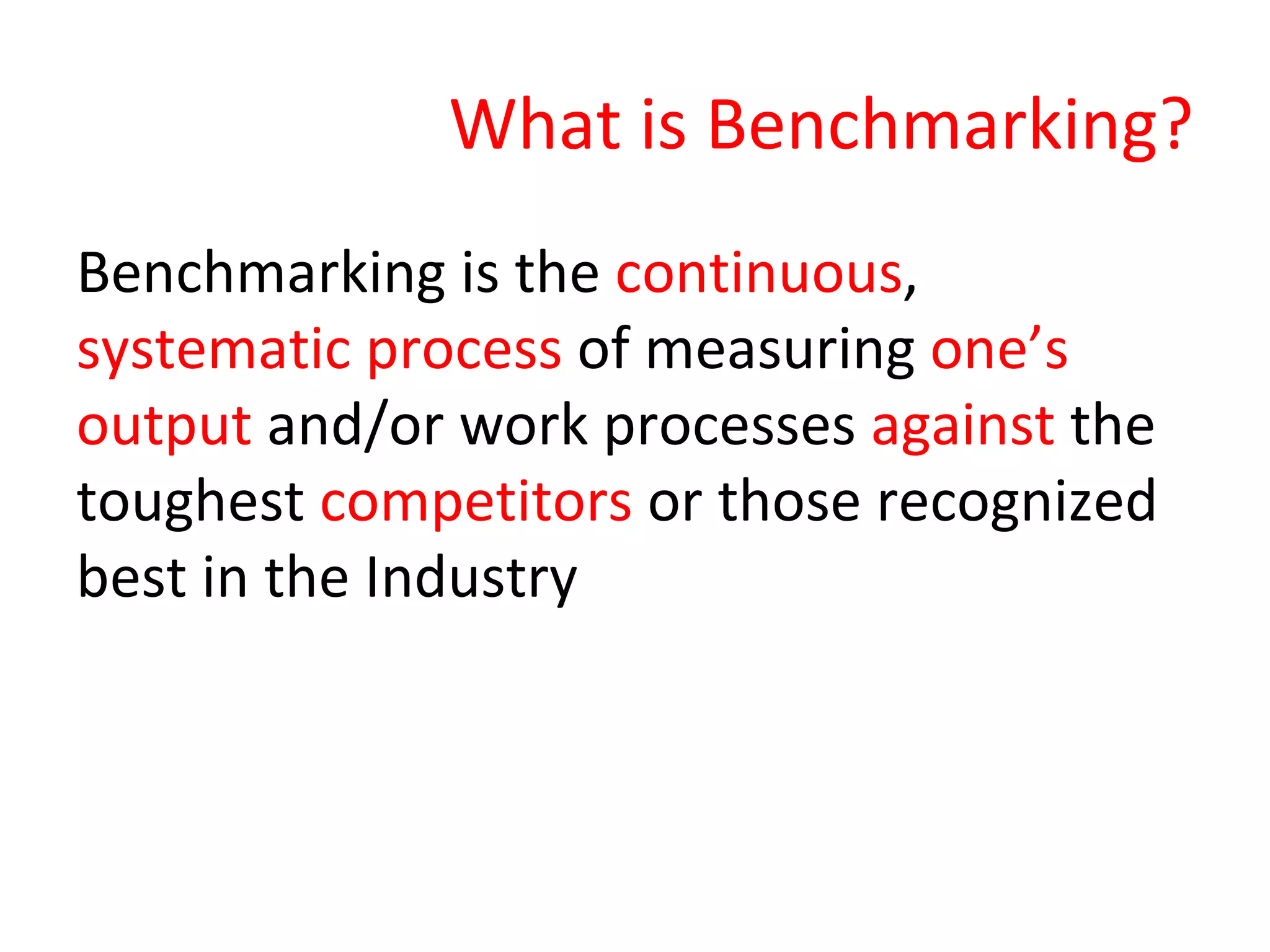 Benchmarking | PPT