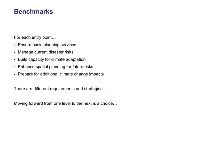 Benchmarking Urban Adaptation Pptx