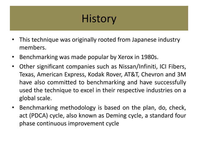 Benchmarking | PPTX | Computer Software and Applications | Computing