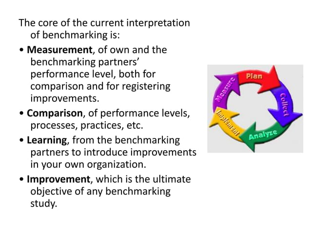 Benchmarking | PPTX | Computer Software and Applications | Computing