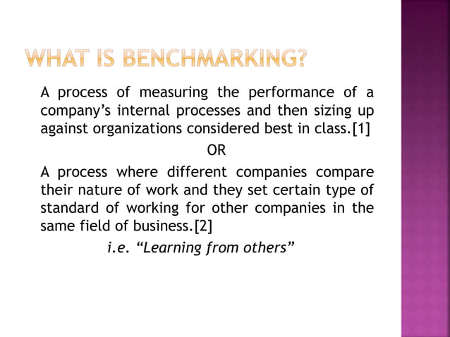 Benchmarking | PPT