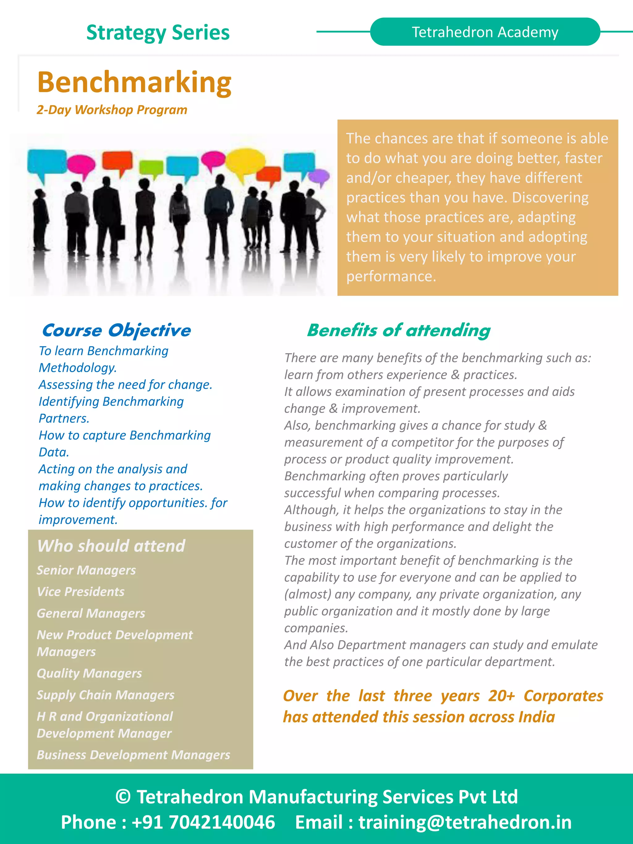 Benchmarking Workshop by Tetrahedron | PDF | Business Administration | Business