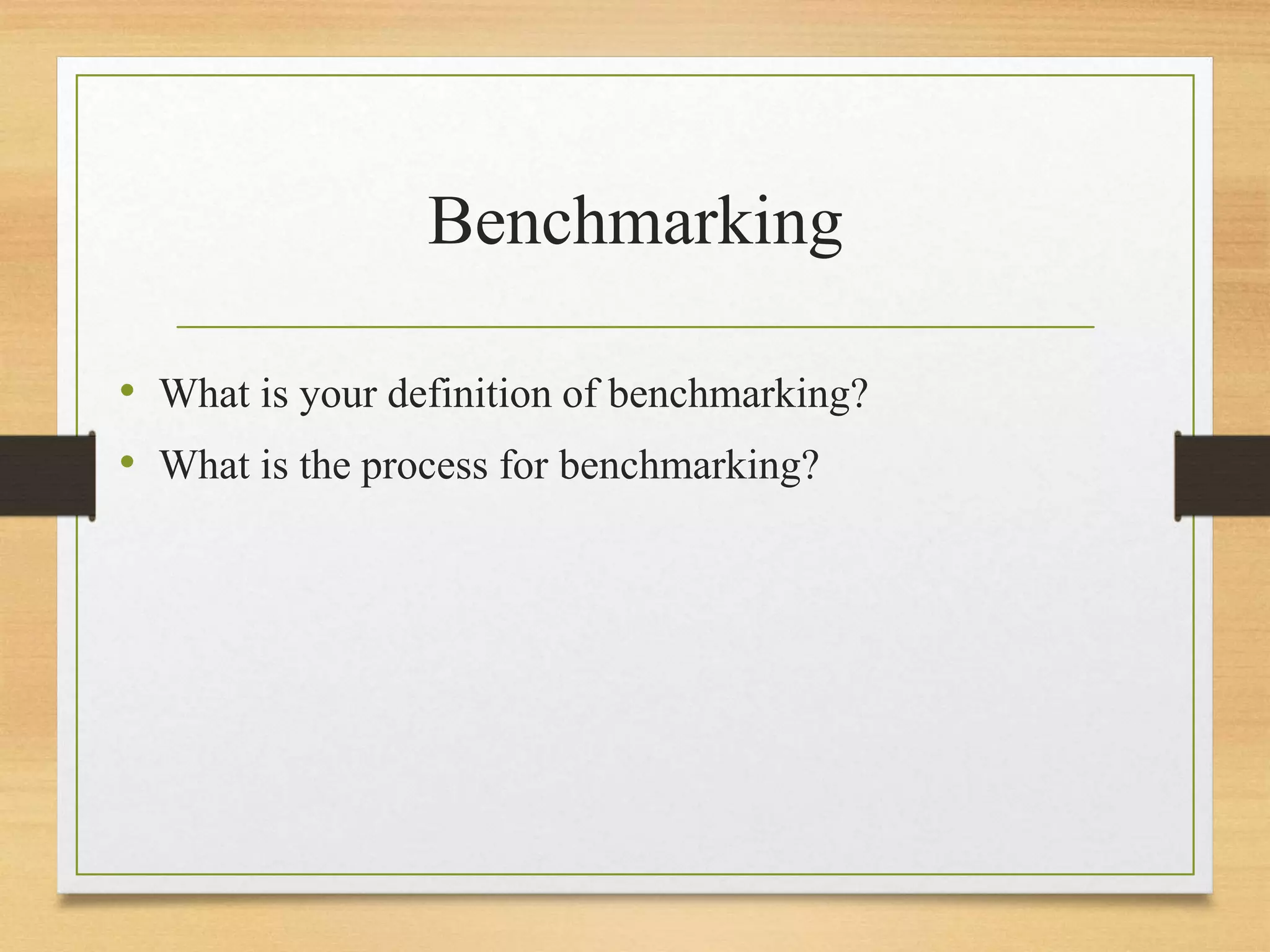 Benchmarking | PPT