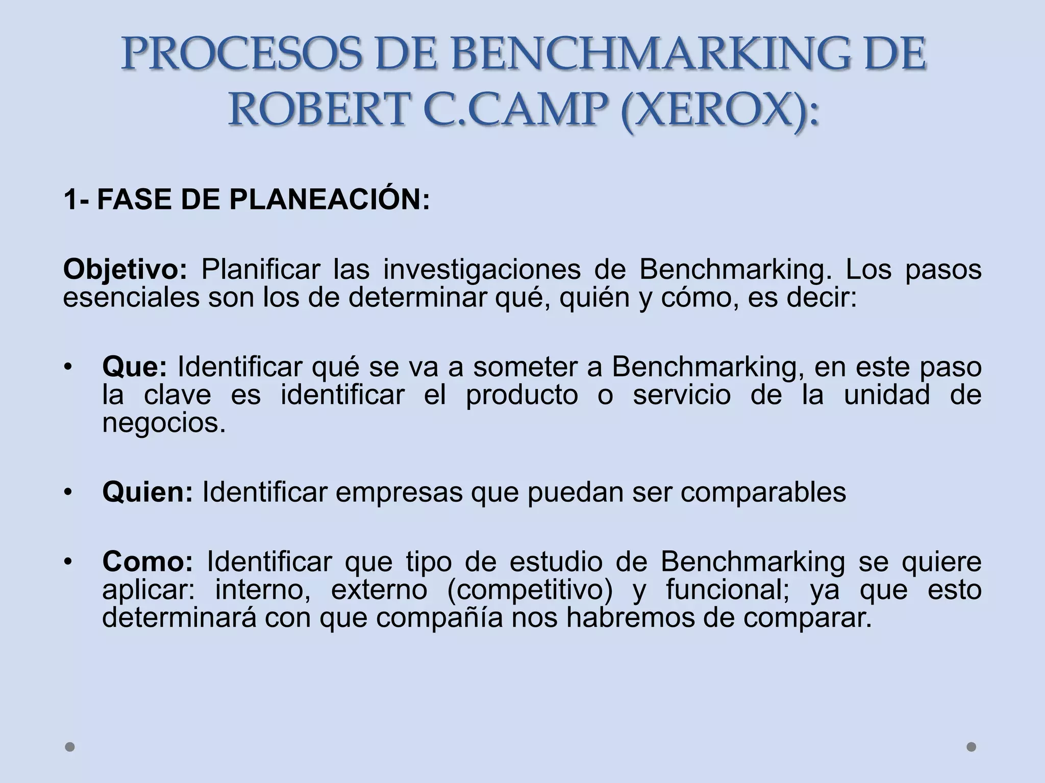 ¿Qué es Benchmarking? | PPTX