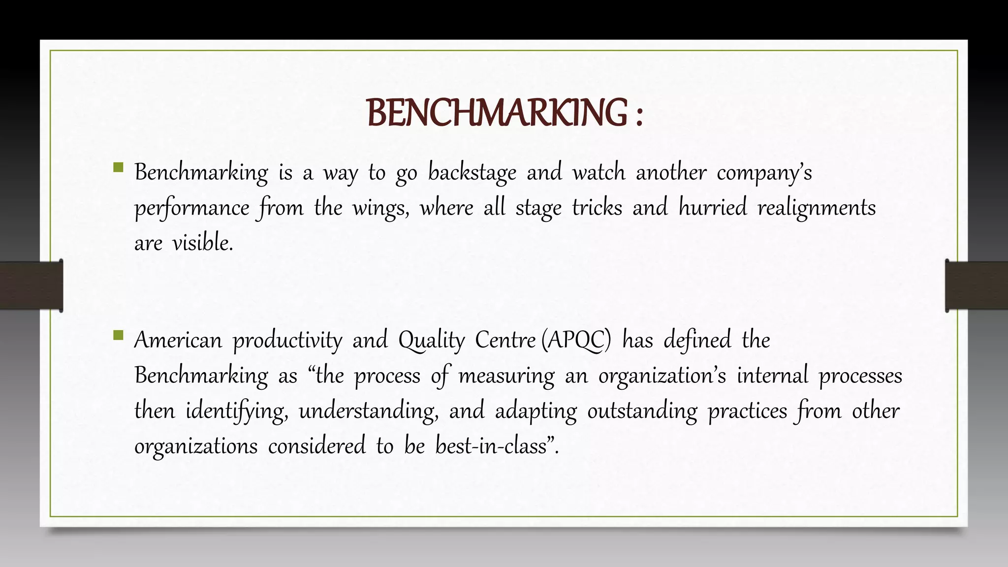 Benchmarking In Total Quality Management | PPTX