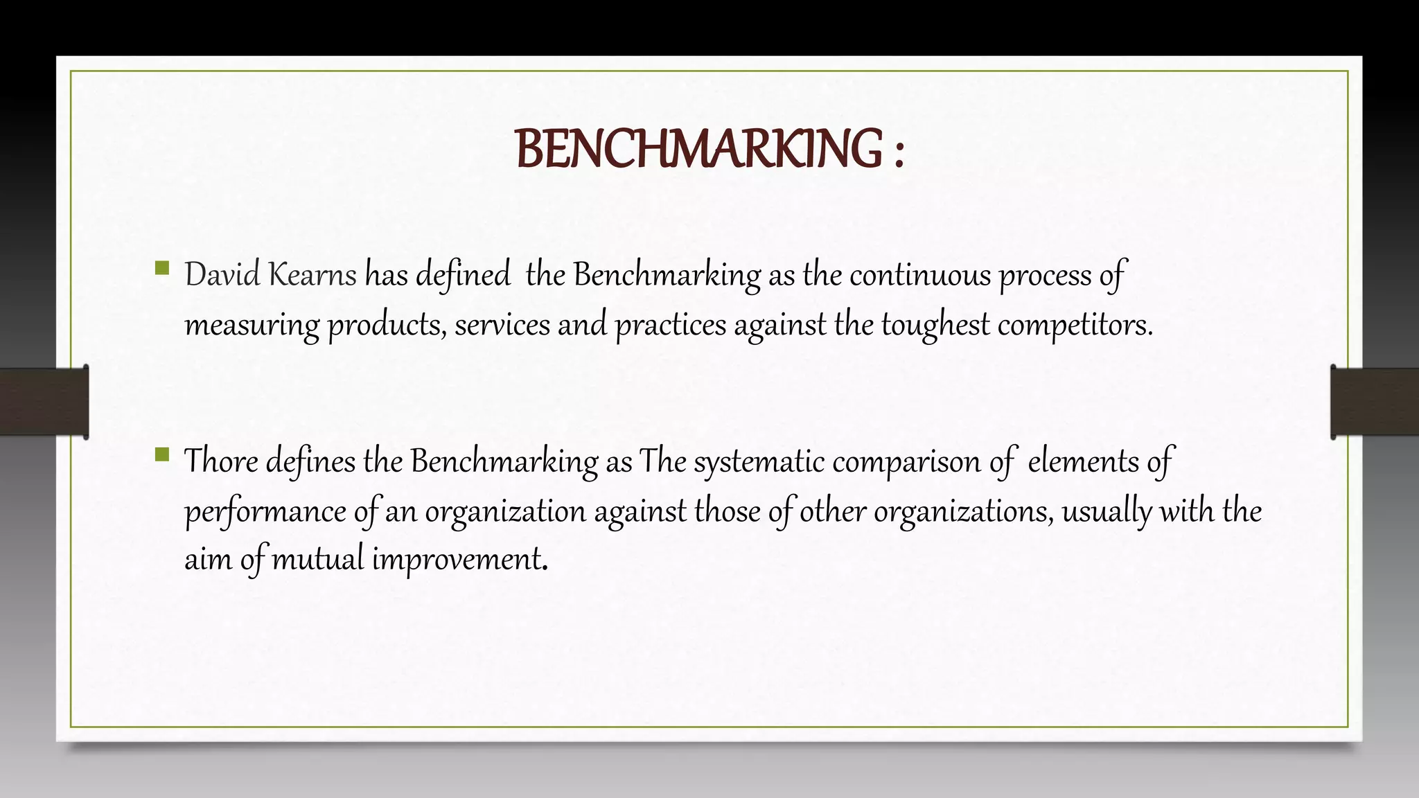 Benchmarking In Total Quality Management | PPTX