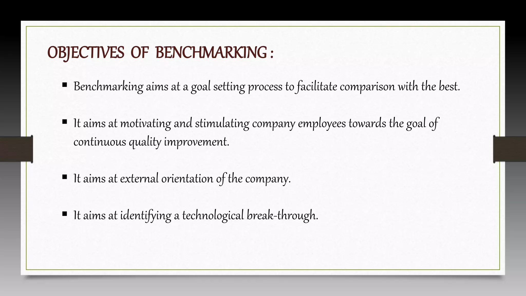 Benchmarking In Total Quality Management | PPTX | Business | Business and Finance