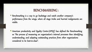 bench marking in detail in health care industry | PPTX