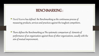 bench marking in detail in health care industry | PPTX
