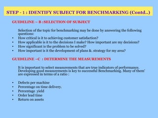 Benchmarking final | PPT | Business Accounting & Finance | Business