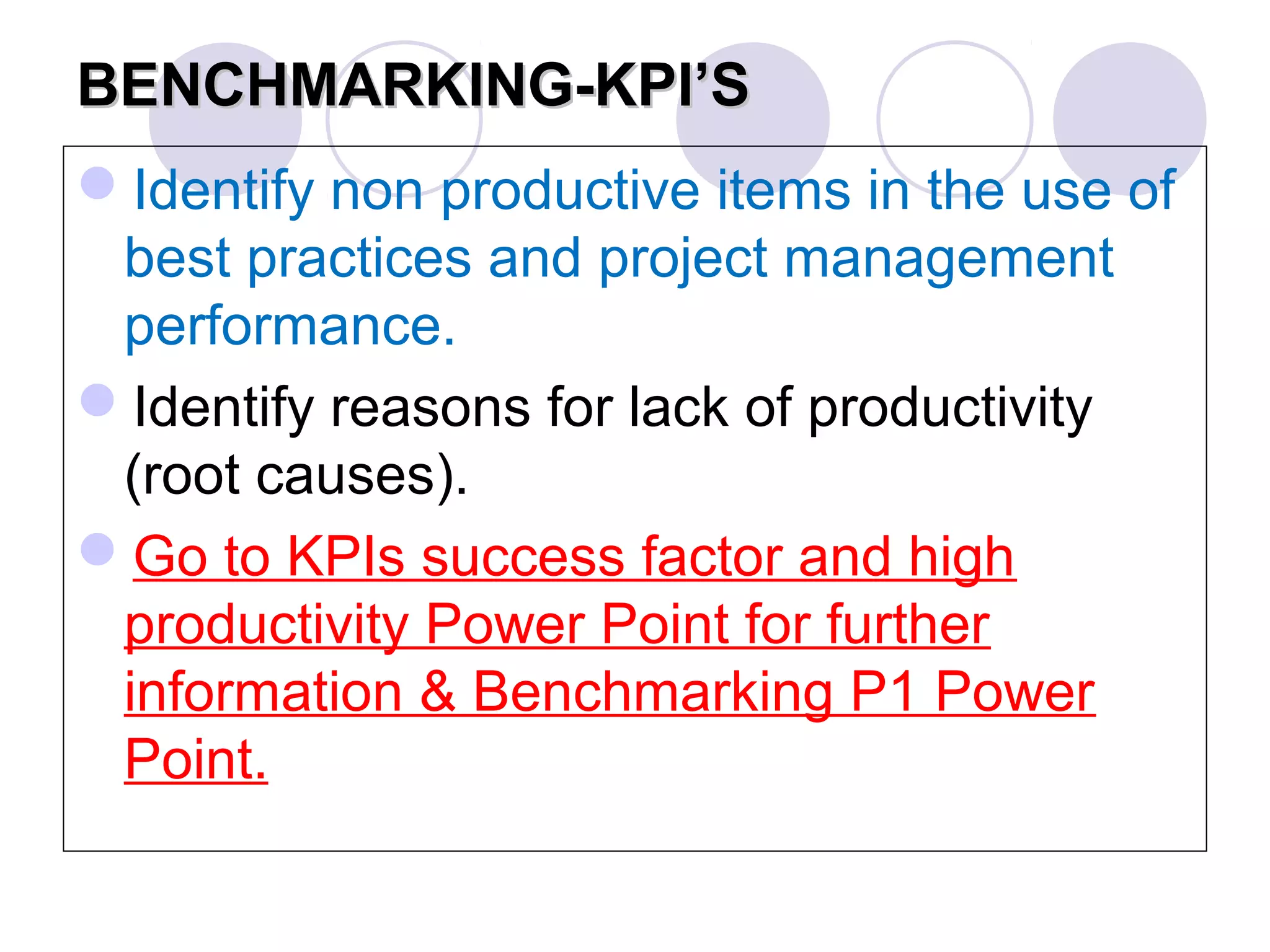 Benchmarking kpi's | PPT