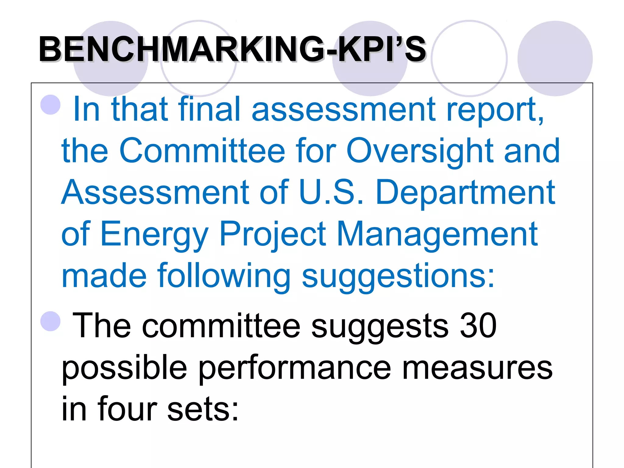 Benchmarking kpi's | PPT