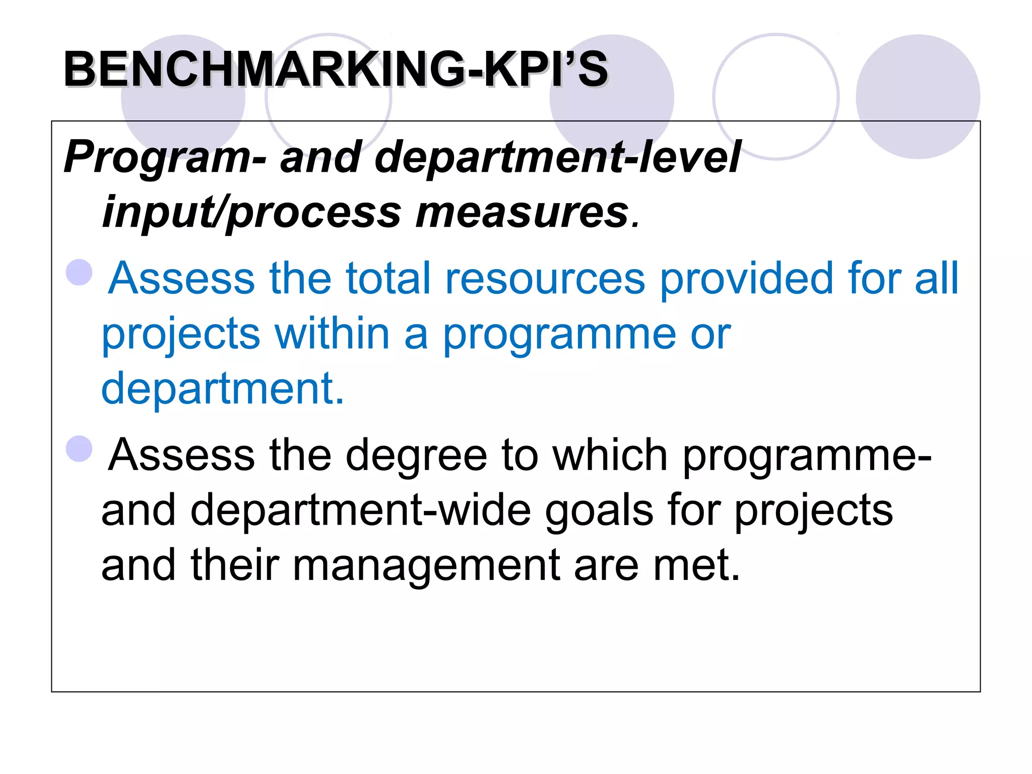 Benchmarking kpi's | PPT