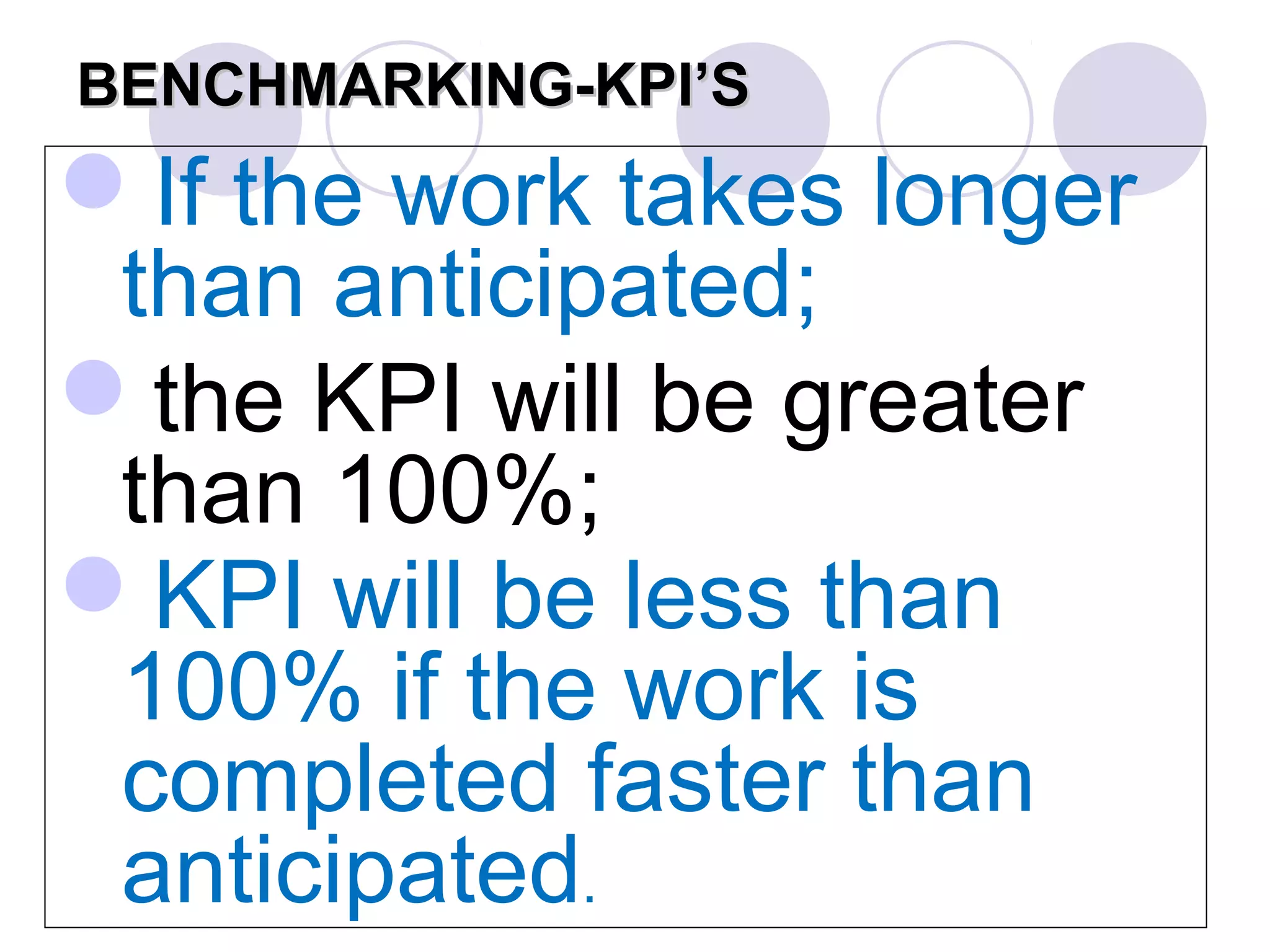 Benchmarking kpi's | PPT