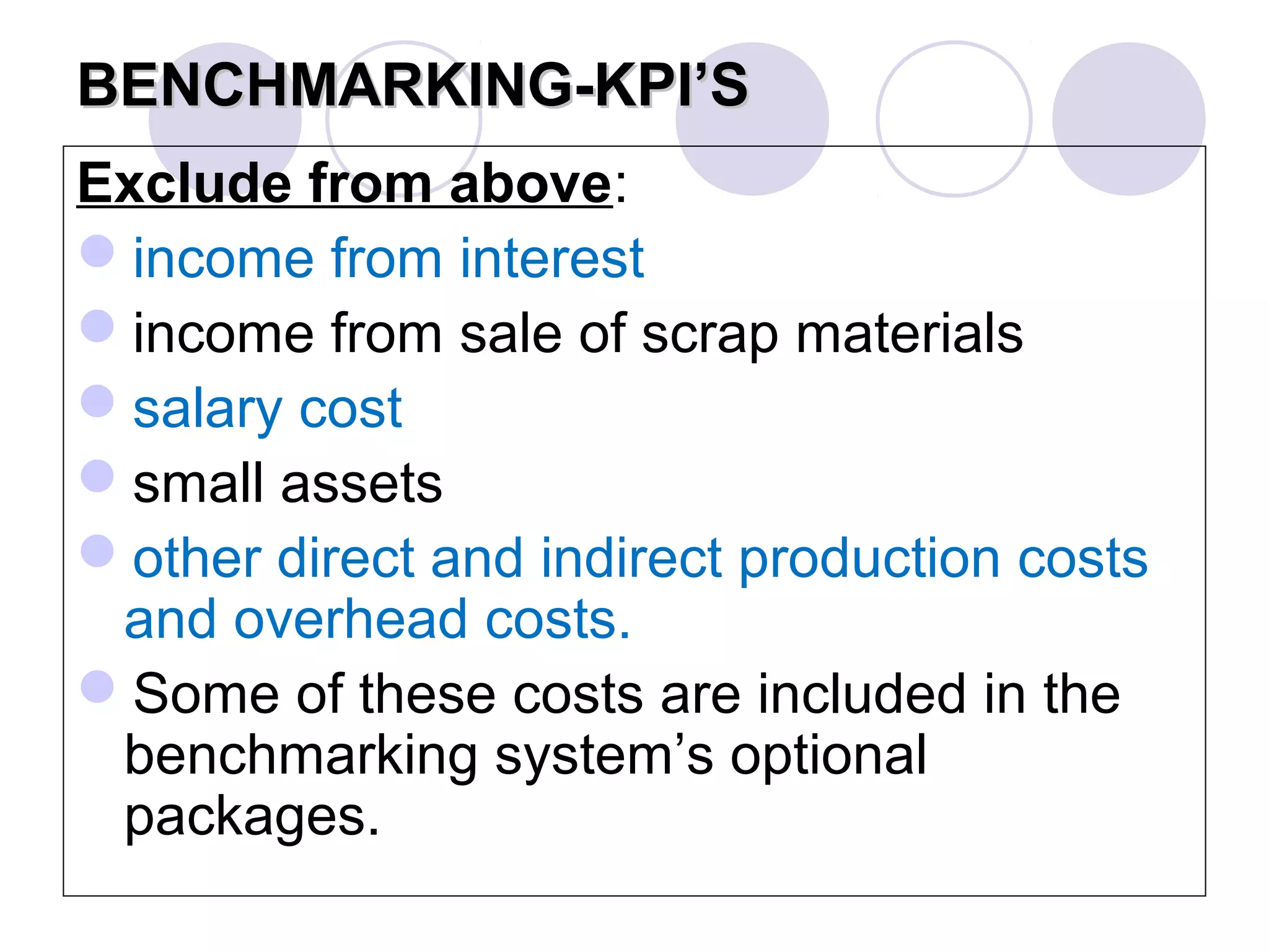 Benchmarking kpi's | PPT