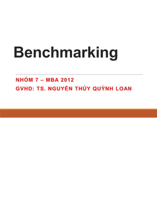 Benchmarking layout | PDF