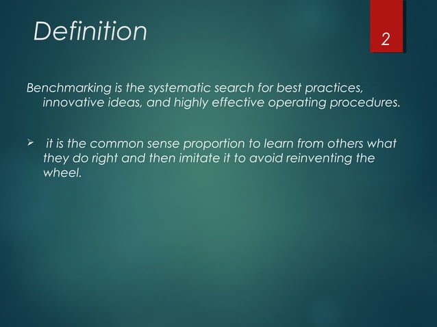 Bechmarking- Total Quality Management (TQM) | PPT