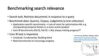 Benchmarking search relevance in industry vs academia | PPT