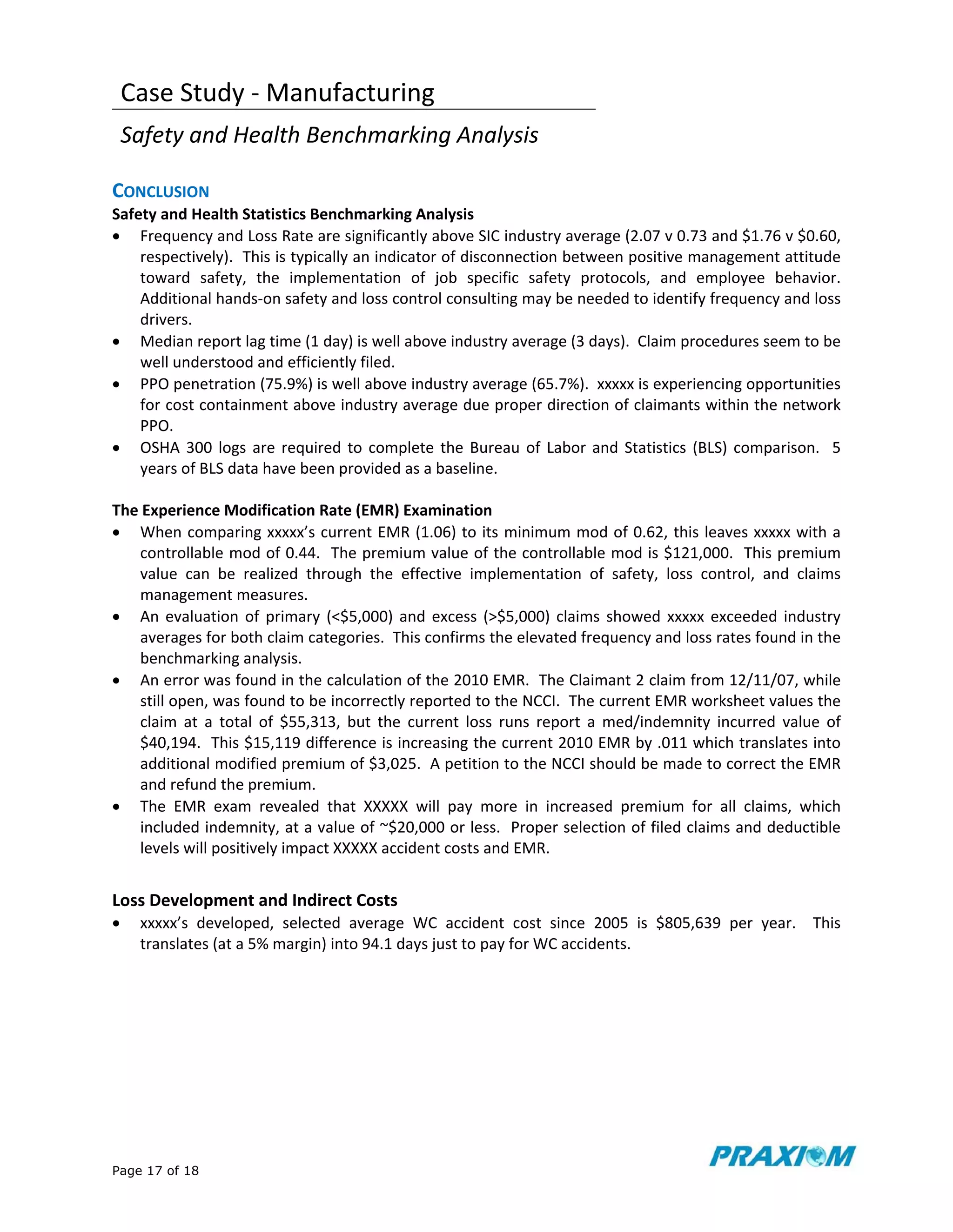 Workers Comp Benchmarking Analysis | PDF