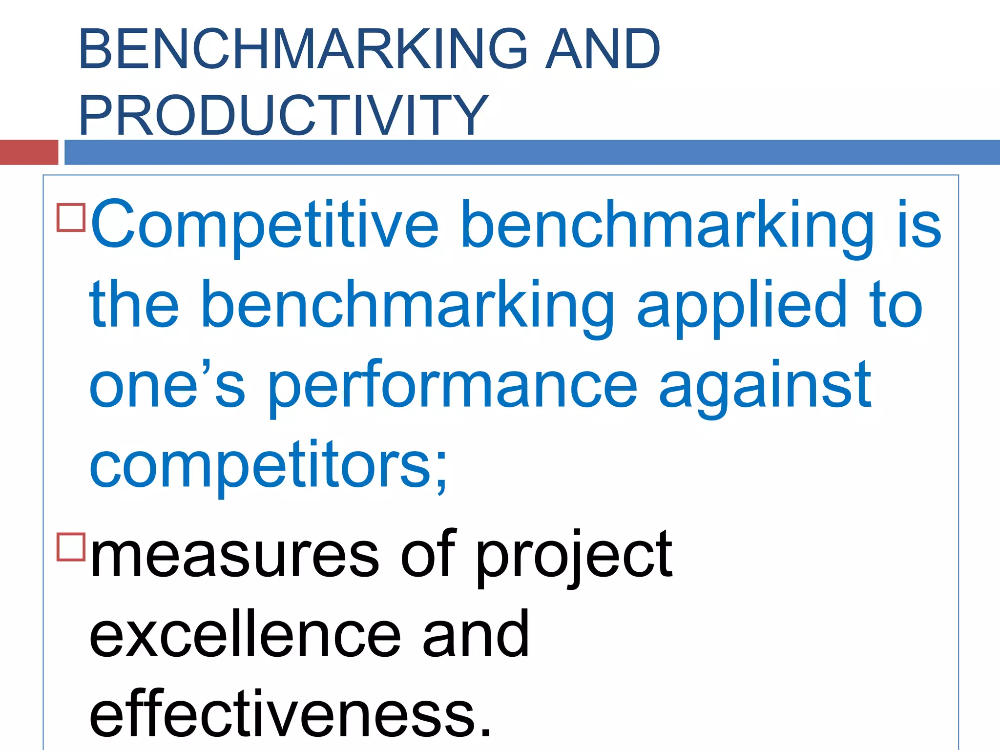 Benchmarking and productivity | PPT